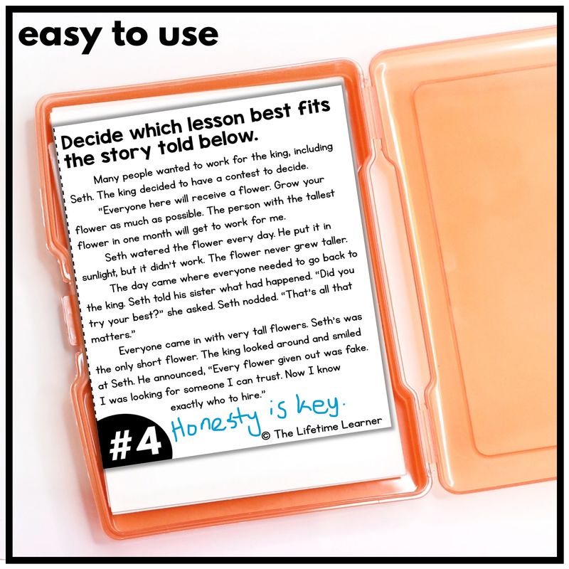 Moral of the Story Task Cards 3rd 4th 5th Grade | Reading Practice