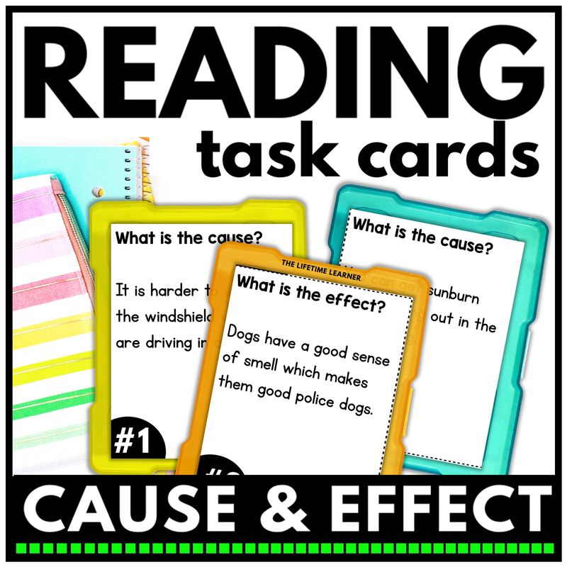 Cause and Effect Task Cards 3rd 4th 5th Grade | Reading Practice