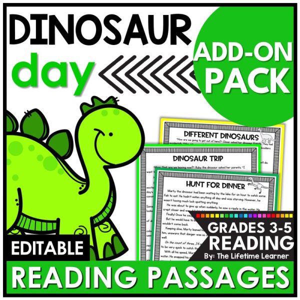 Dinosaur Reading Comprehension Passages Add On Pack - The Lifetime Learner