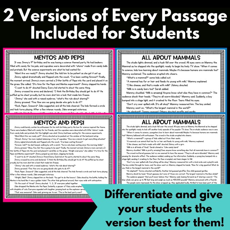 Scientist Reading Comprehension Passages Add On Pack - The Lifetime Learner
