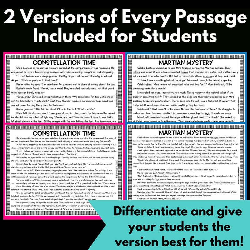 Space Reading Comprehension Passages Add On Pack - The Lifetime Learner