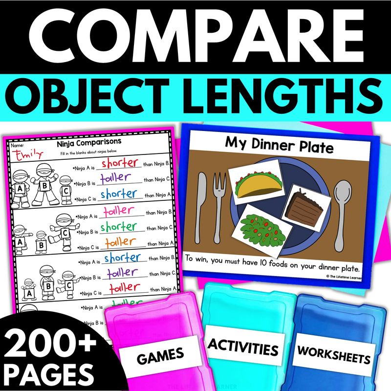 1st Grade Compare Object Lengths Worksheets - The Lifetime Learner