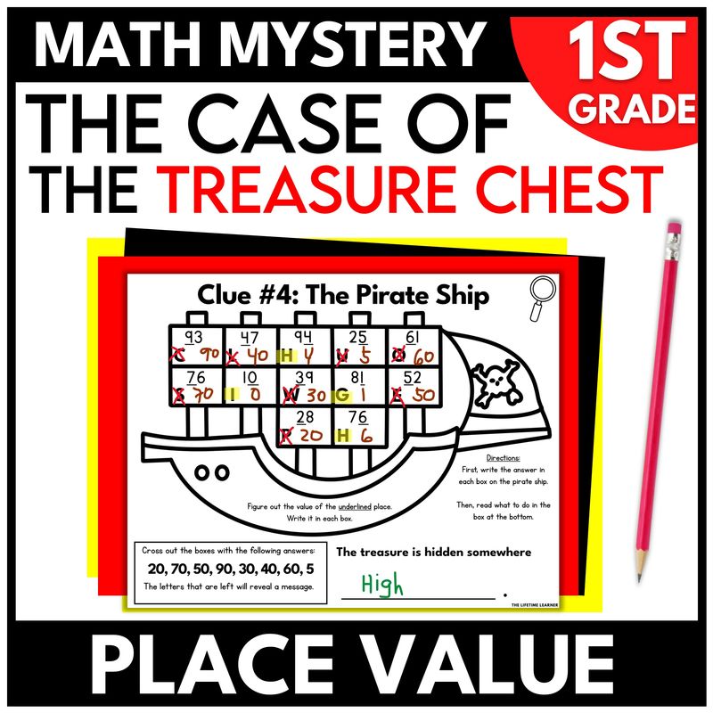 Pirate Math Mystery 1st Grade | Place Value
