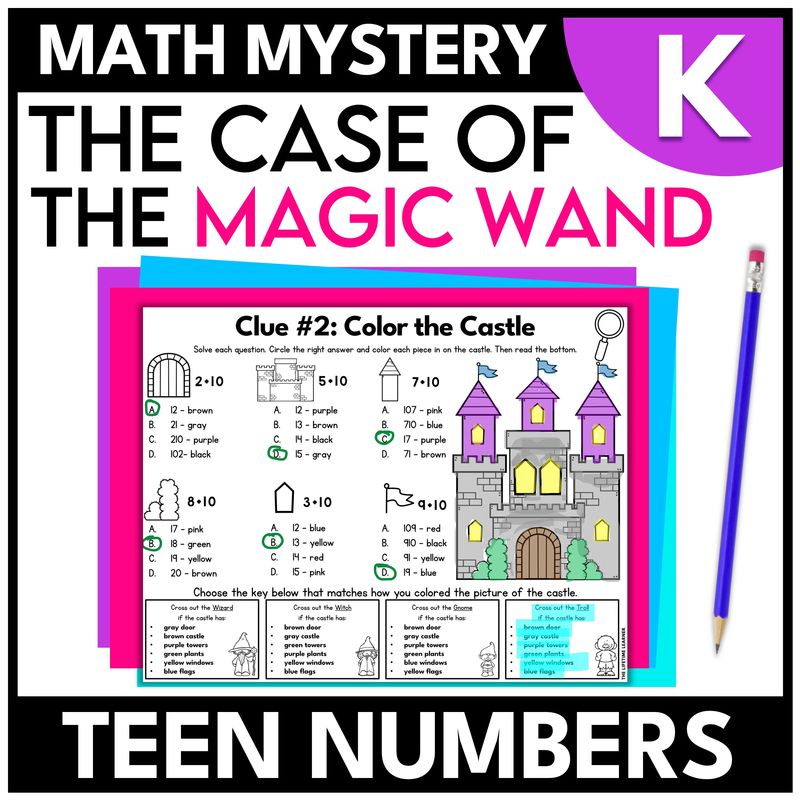 Magic Math Mystery Kindergarten | Teen Numbers Math Activities