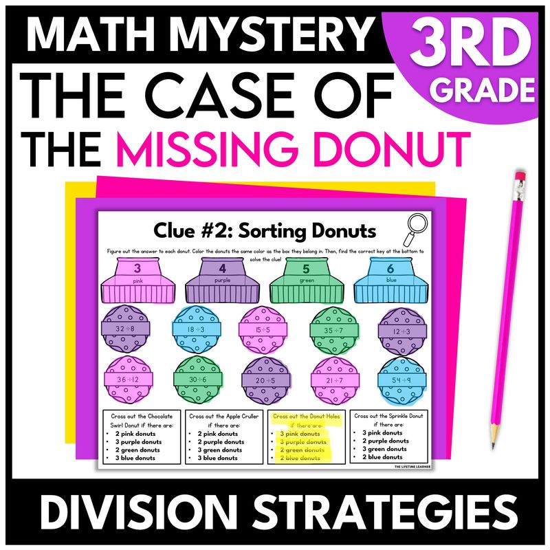 Donut Math Mystery 3rd Grade | Division Strategies