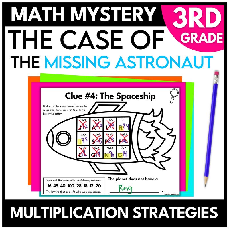 3rd Grade Space Math Mystery Multiplication Strategies - The Lifetime ...