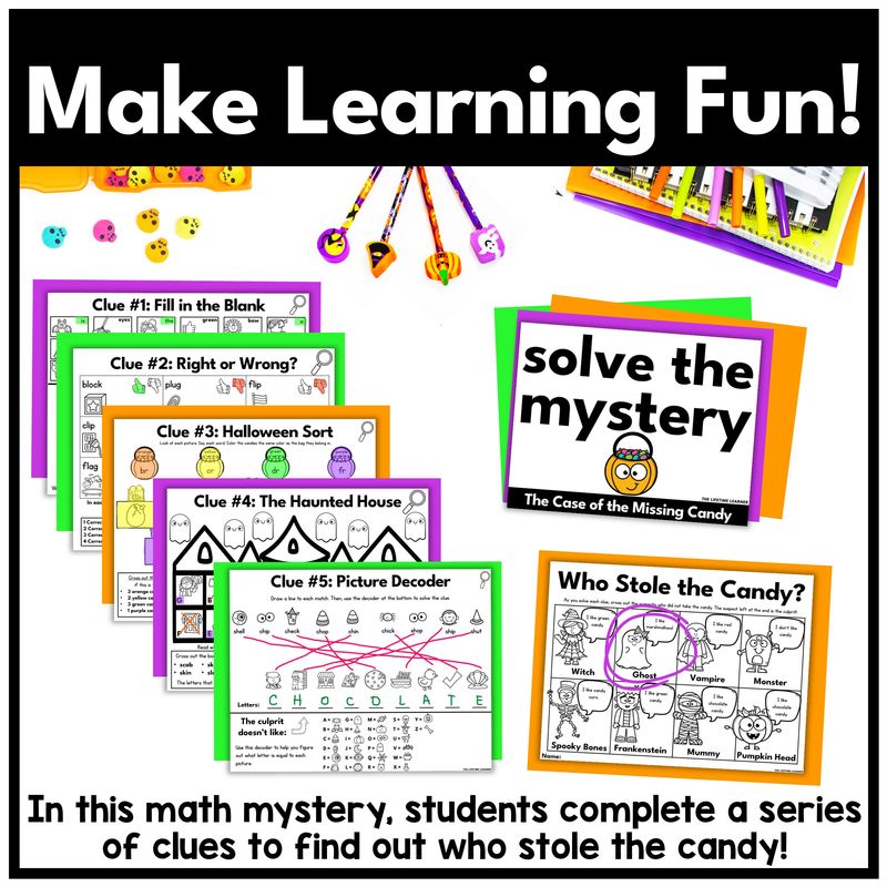 Halloween Math Mystery 5th Grade | Holiday Math Review