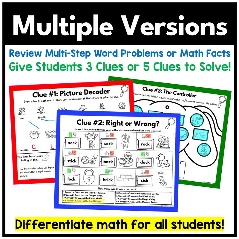 Video Game Math Mystery 4th Grade | Multi-Step Word Problems