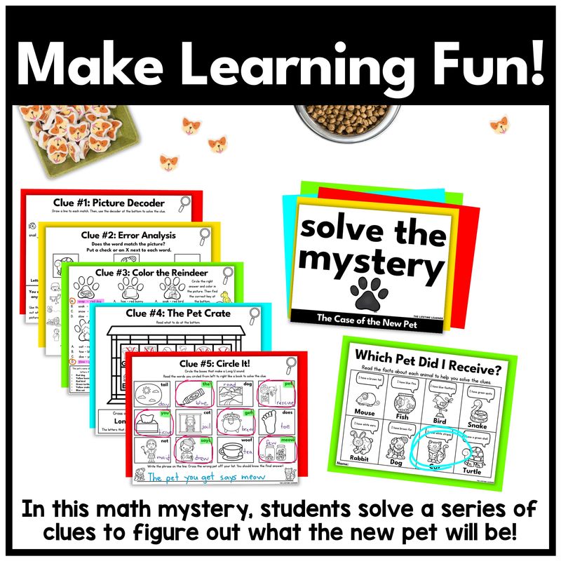 2nd Grade Pet Math Mystery Skip Counting - The Lifetime Learner