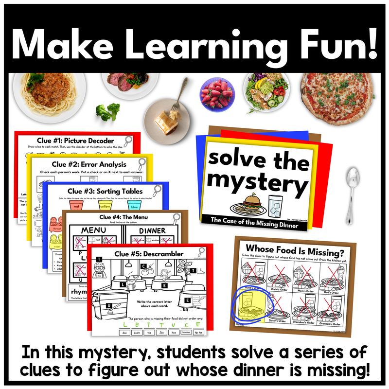 Restaurant Math Mystery 1st Grade | Comparing Two Digit Numbers