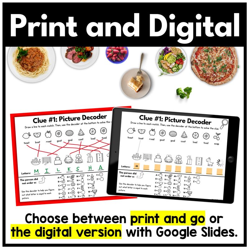Restaurant Math Mystery 1st Grade | Comparing Two Digit Numbers