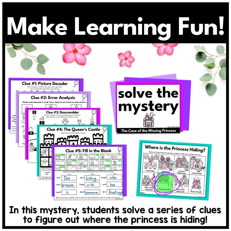 Fairy Tale Math Mystery Kindergarten | Subtraction Word Problems