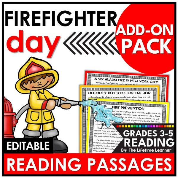 Firefighter Reading Comprehension Passages Add On Pack - The Lifetime ...