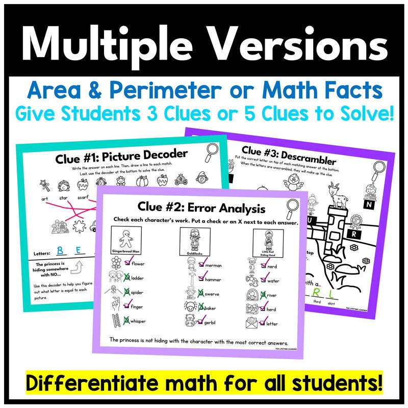 Fairy Tale Math Mystery | 3rd Grade Area and Perimeter
