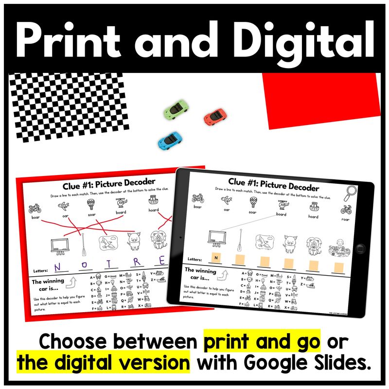 Race Car Math Mystery 3rd Grade | Area & Perimeter