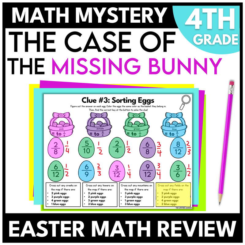 Easter Math Mystery 4th Grade | Fun Math Review Game