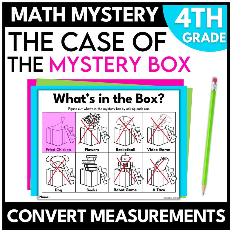 Box Math Mystery 4th Grade | Measurement Conversions