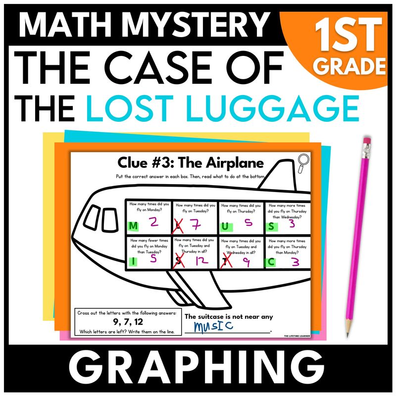 1st Grade Pilot Math Mystery Graphing - The Lifetime Learner