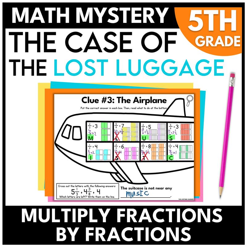 Travel Math Mystery 5th Grade | Multiply Fractions Game
