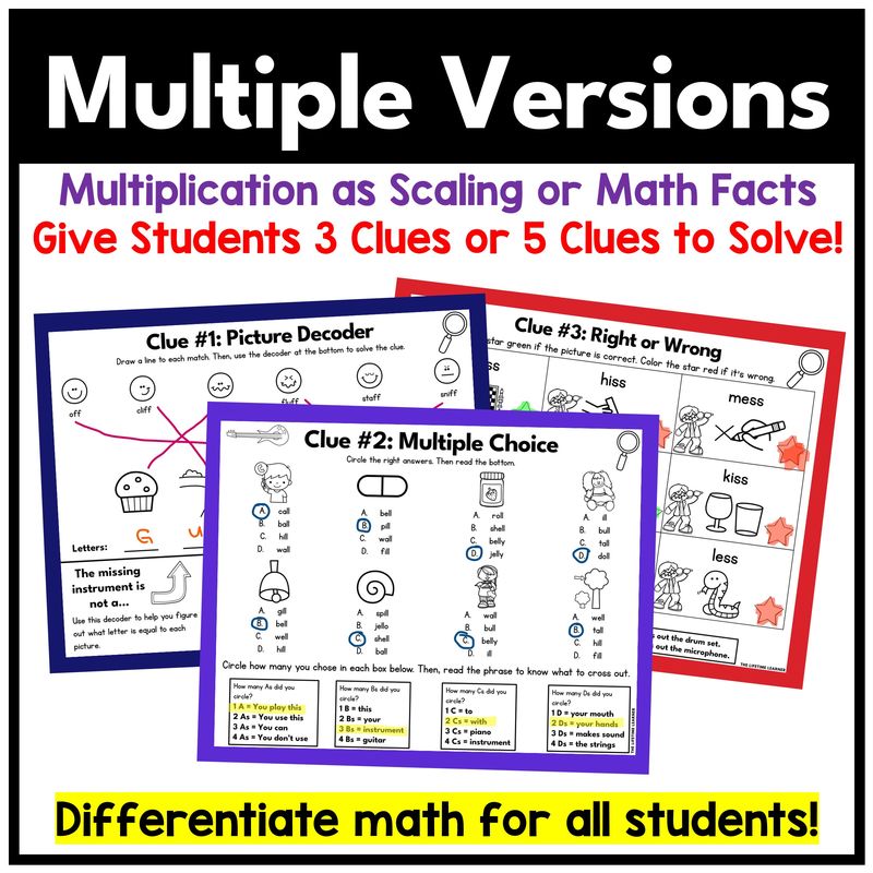 5th Grade Rock Star Math Mystery Multiplication as Scaling - The ...