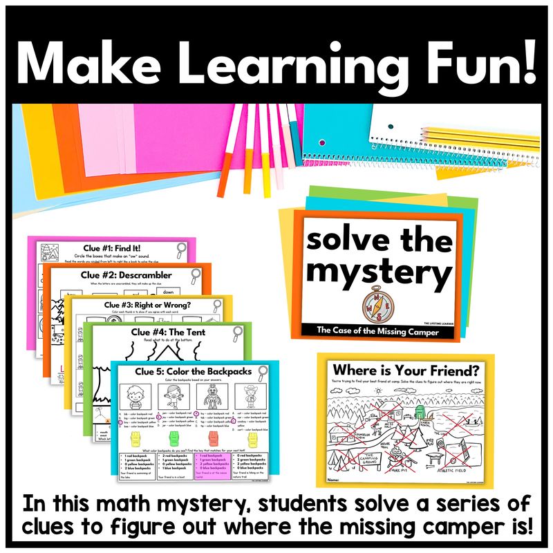 Camping Math Mystery 5th Grade | Coordinate Plane Graphing