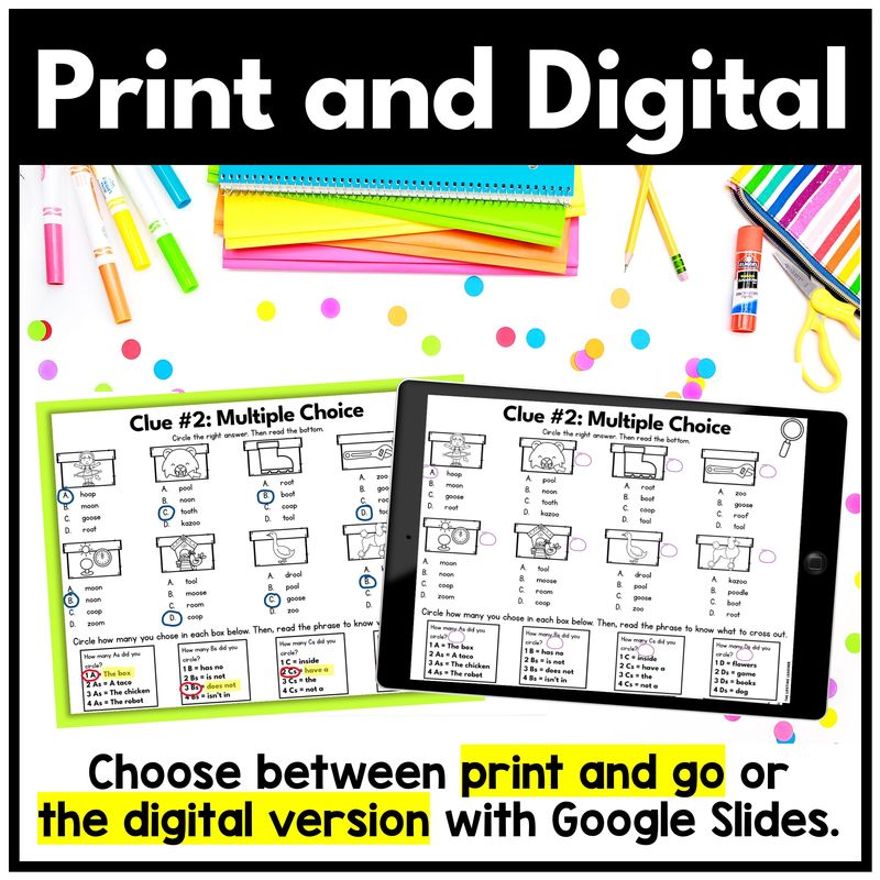 Box Math Mystery 2nd Grade | Measurement Word Problems