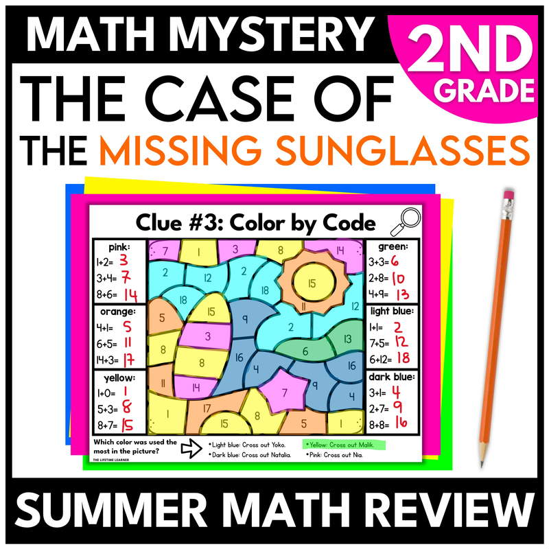 Summer Math Mystery 2nd Grade | Math Review