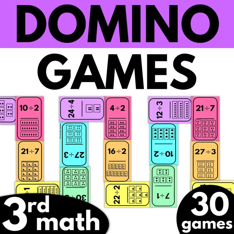3rd Grade Math Domino Games | Hands On Math Activities