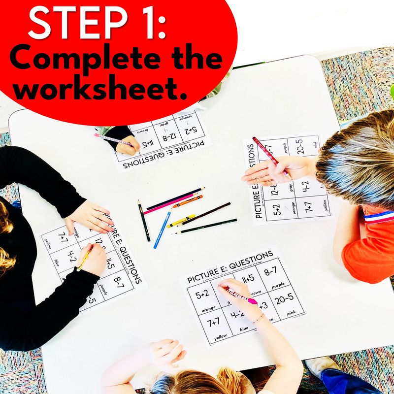 1st Grade Video Games Subtraction to 20 Team Coloring Activity - The ...