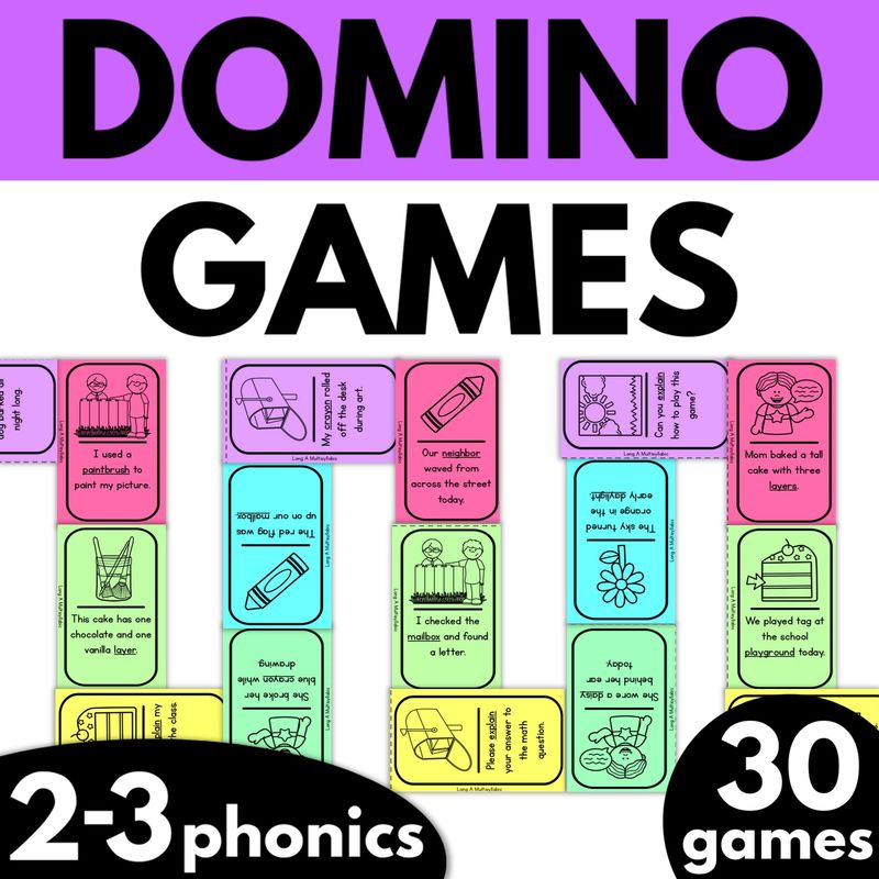 2nd Grade Phonics Domino Games | Hands On Reading Activities