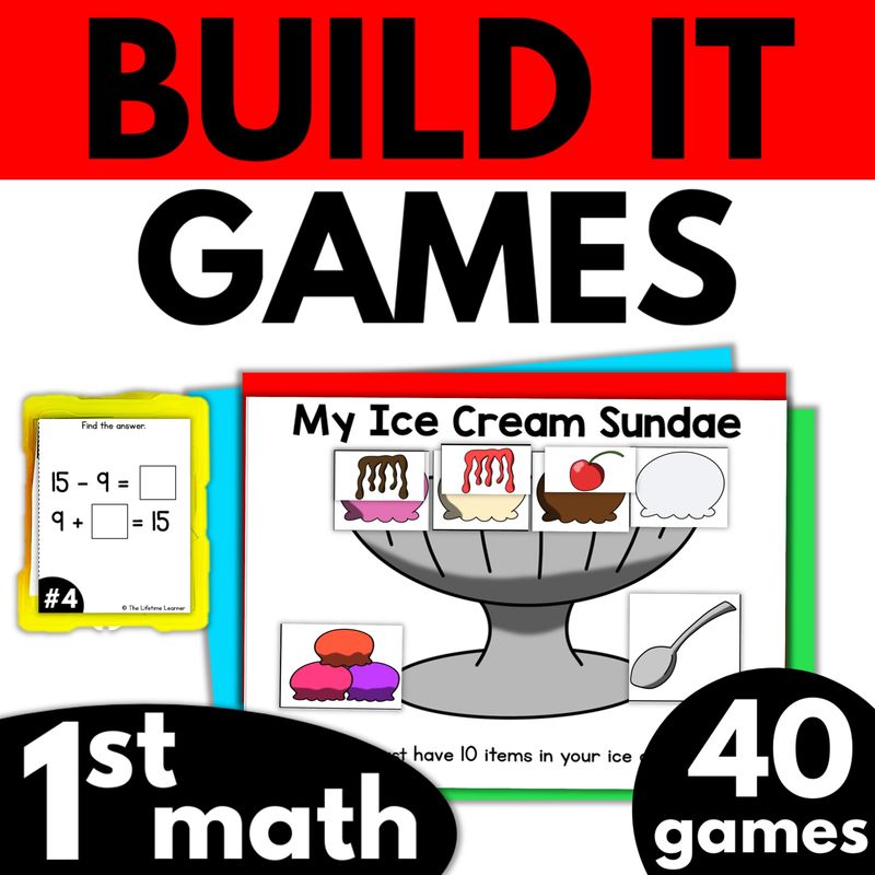 1st Grade Math Hands On Game Bundle - The Lifetime Learner