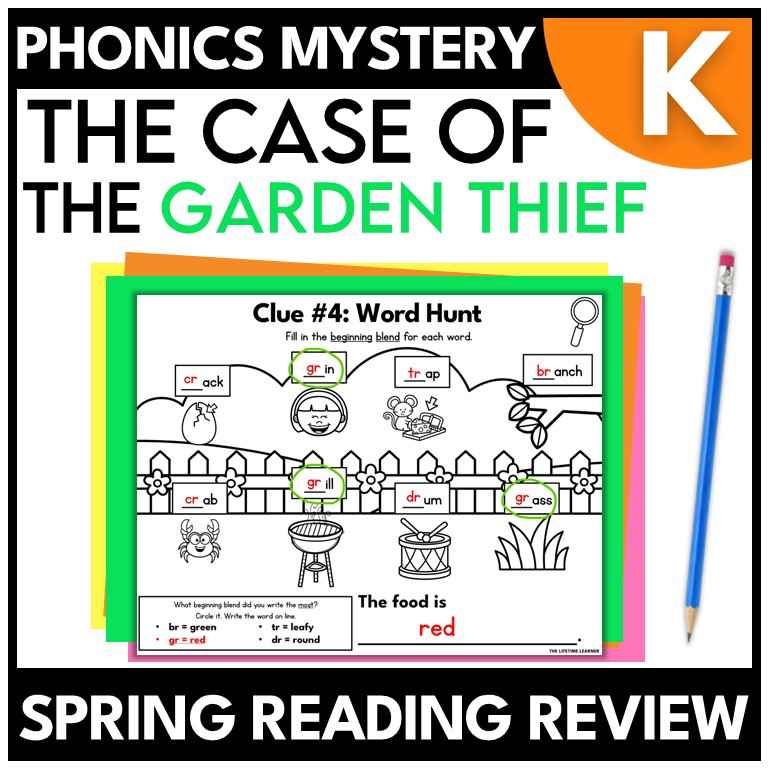 Spring Phonics Mystery Kindergarten | Reading Game