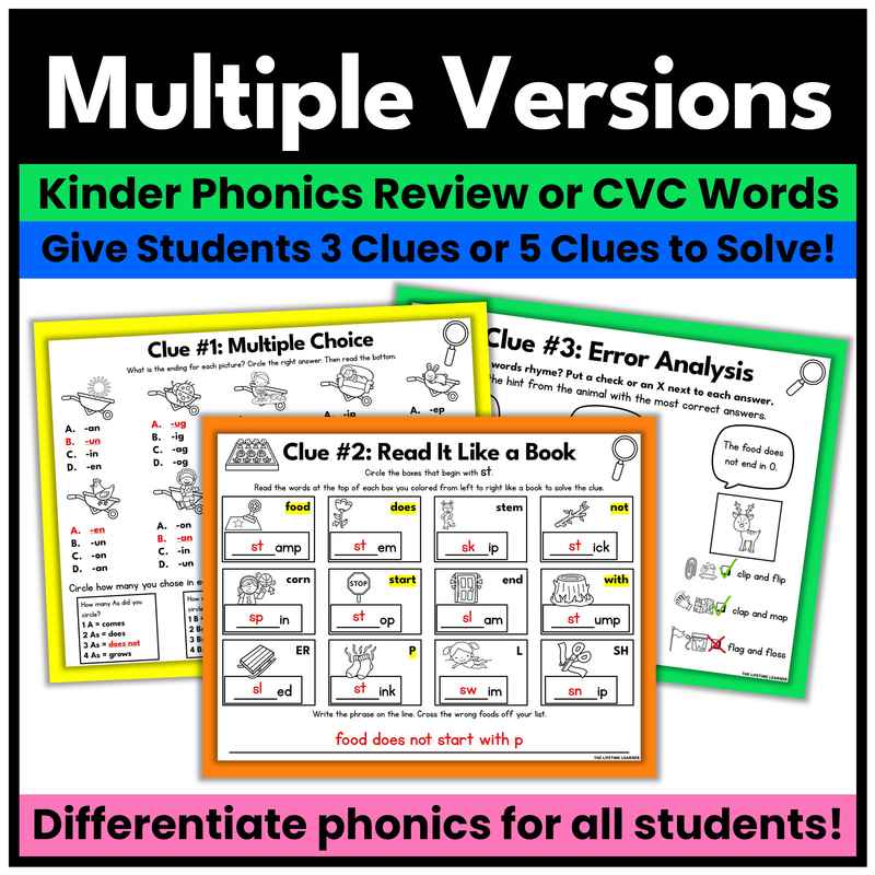 Spring Phonics Mystery Kindergarten | Reading Game