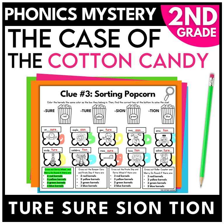 Theme Park Phonics Mystery 2nd Grade | Final Stable Syllable Activity
