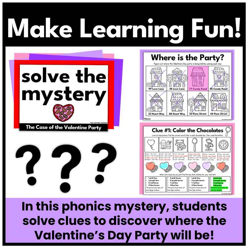Valentine's Day Phonics Mystery 2nd Grade | Reading Review Activity