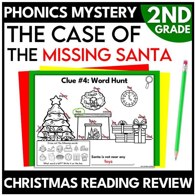Christmas Phonics Mystery 2nd Grade | Phonics Review Activity