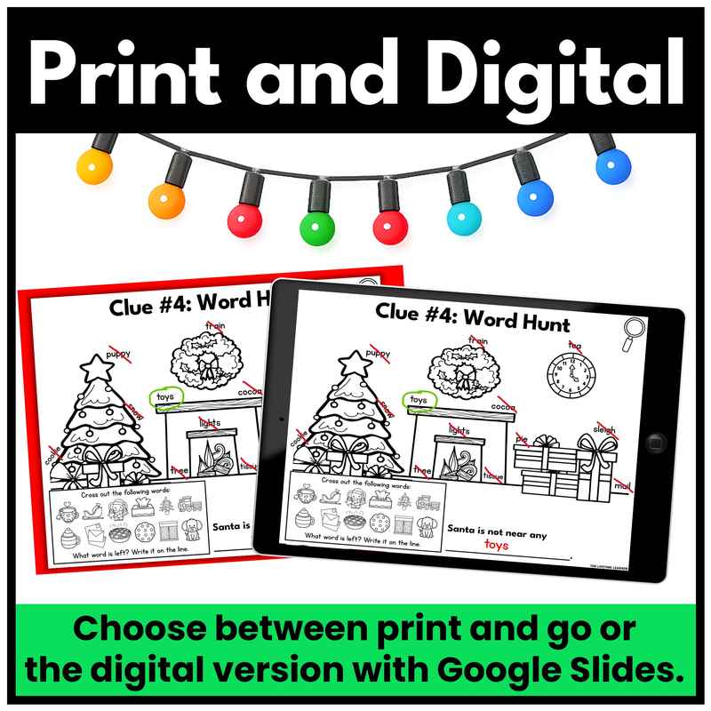 Christmas Phonics Mystery 2nd Grade | Phonics Review Activity