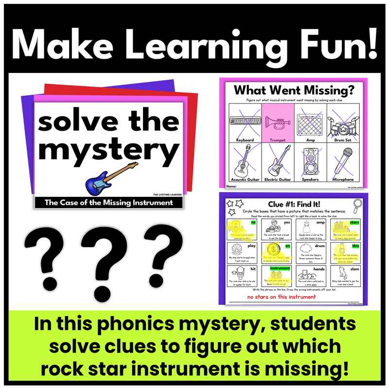 Rock Star Phonics Mystery 2nd Grade | Diphthongs Activity