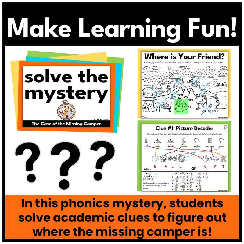 Camping Phonics Mystery 2nd Grade | 6 Syllable Types Activity