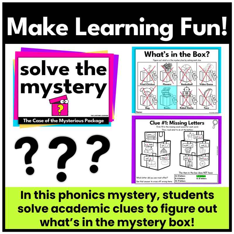Box Phonics Mystery 2nd Grade | Schwa Words Activity
