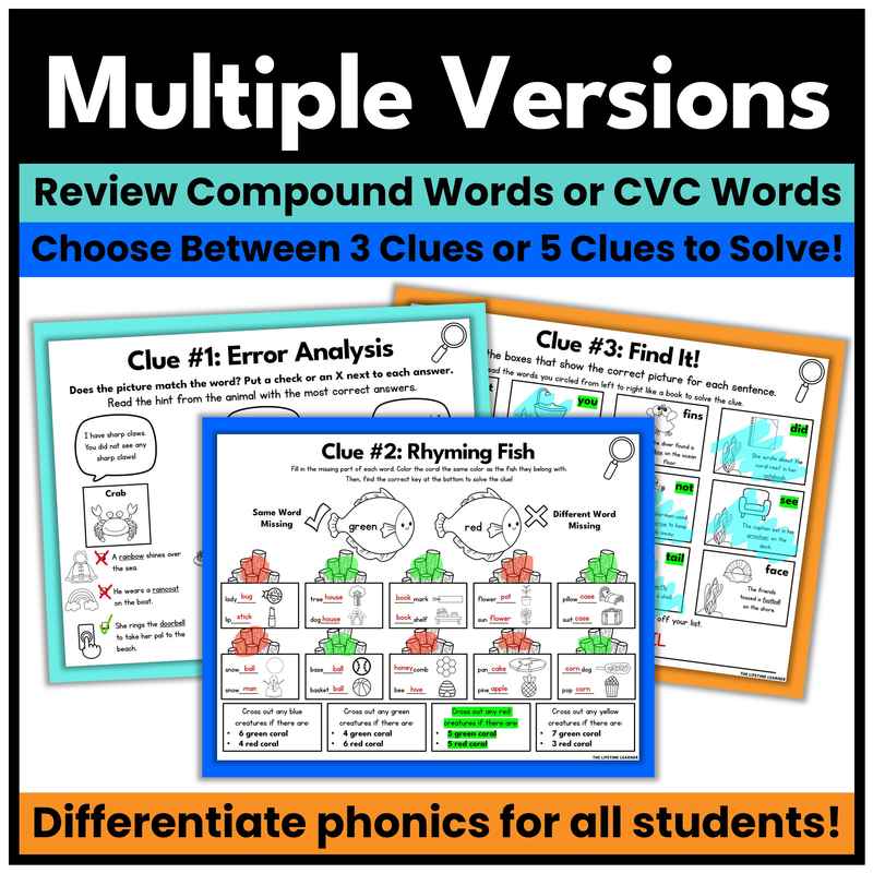 Ocean Phonics Mystery 2nd Grade | Compound Words Activity