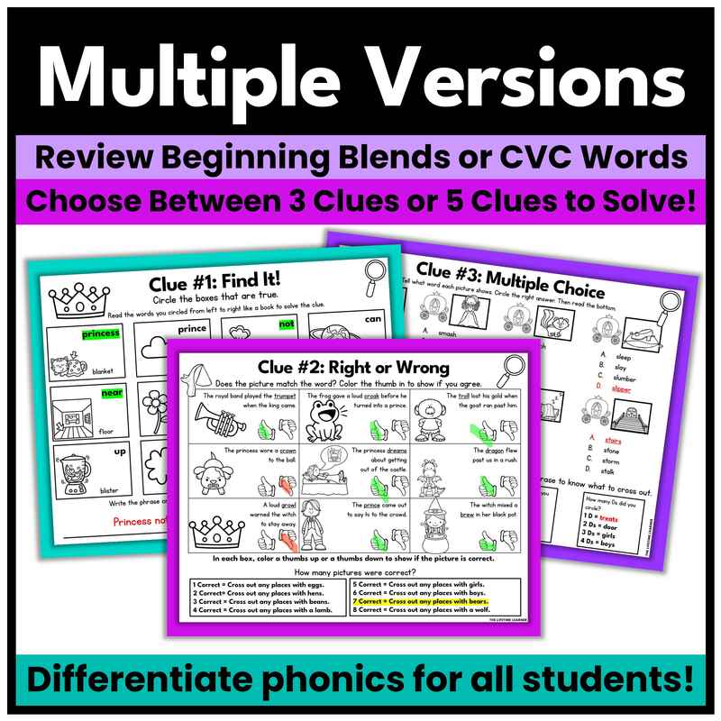 Fairy Tale Phonics Mystery 2nd Grade | Beginning Blends Activity