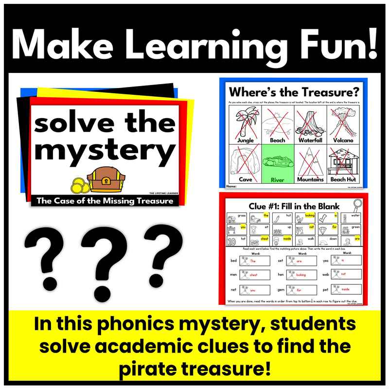 Pirate CVC Words Mystery Game | Kindergarten Reading Practice