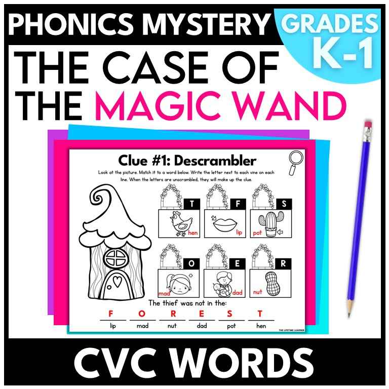 Magic Wand CVC Words Mystery Game | Kindergarten Reading