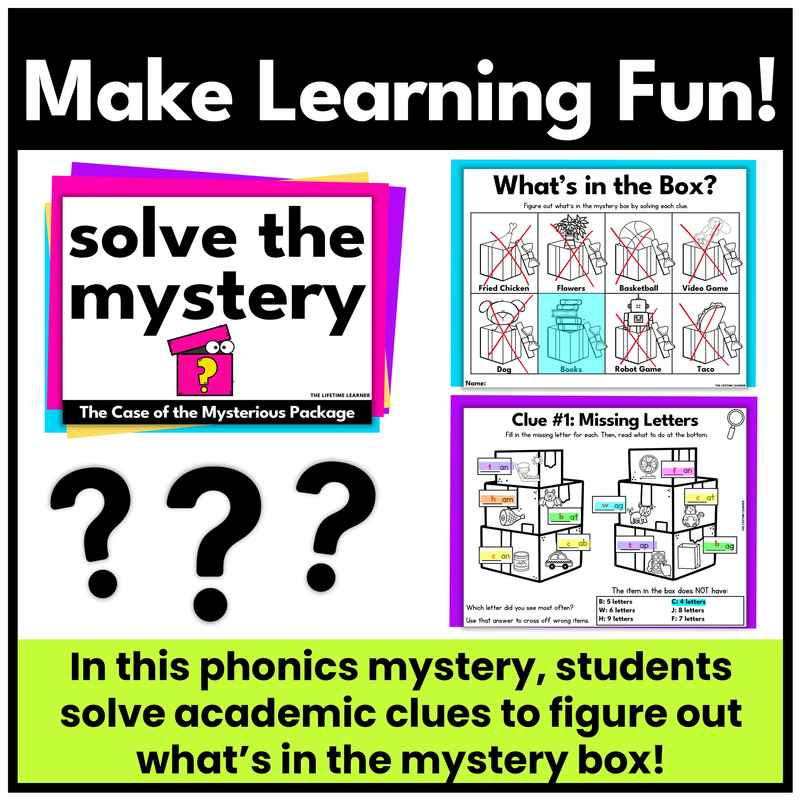 Box CVC Words Mystery Game | Kindergarten Reading