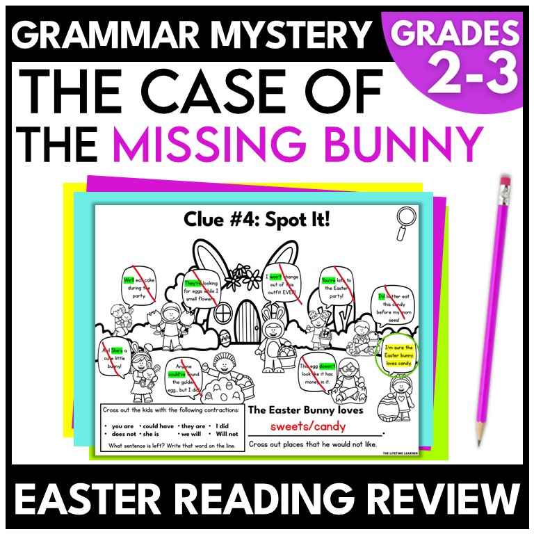 Grammar Mystery 2nd and 3rd Grade | Easter Review Activity