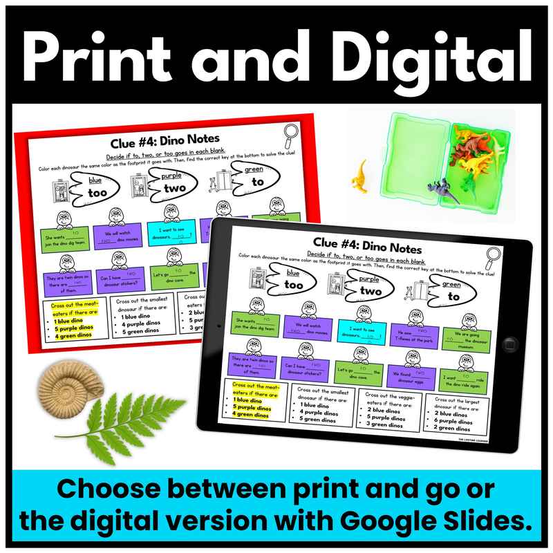 Commonly Confused Words Grammar Mystery 2nd and 3rd Grade | Dinosaur ...