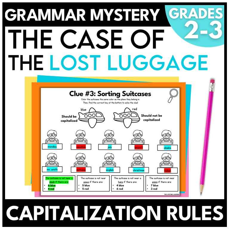 Travel Grammar Mystery 2nd-3rd Grade Capitalization Rules