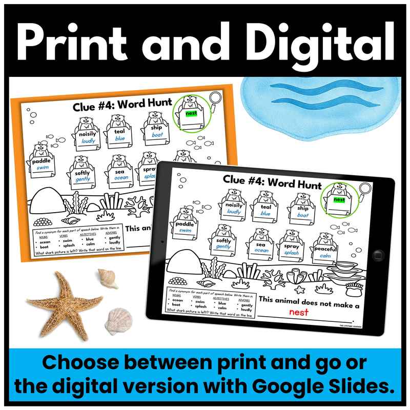Ocean Parts of Speech Mystery | Escape Room Activity