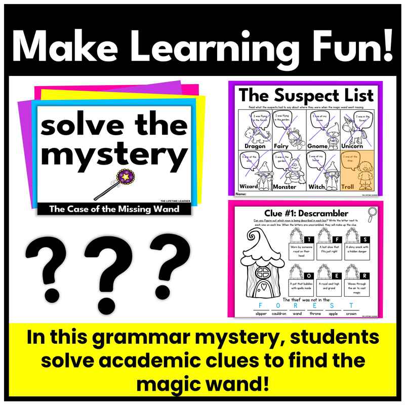 Magic Wand Parts of Speech Mystery | Escape Room Activity